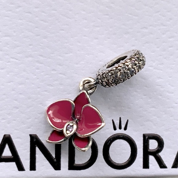 Pandora | Jewelry | Pandora Orchid Dangle Charm | Poshmark